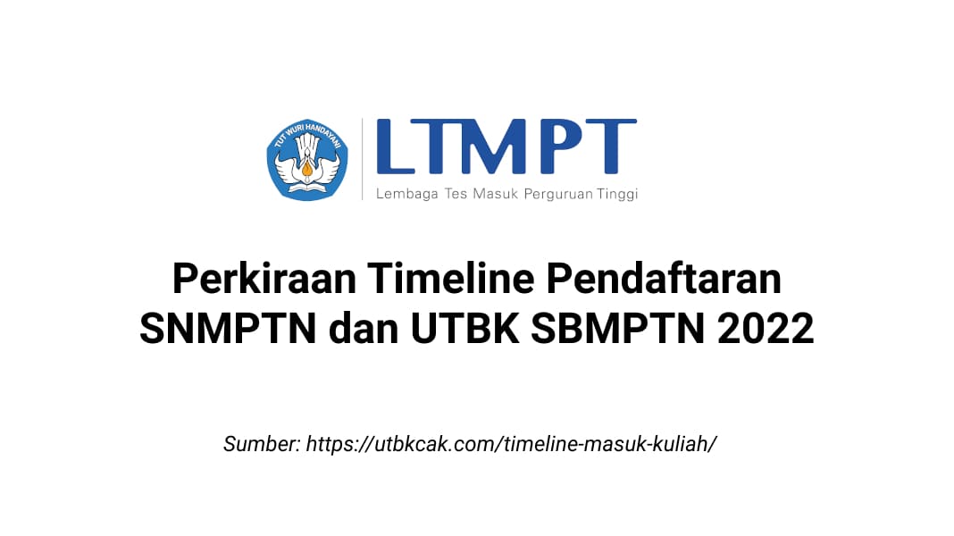 Timeline Masuk Kuliah: SNMPTN dan UTBK SBMPTN - UTBKCAK