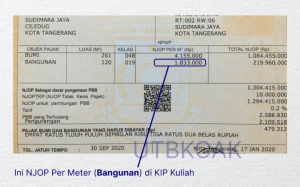 Cara Mengisi NJOP/Meter di KIP Kuliah - UTBKCAK