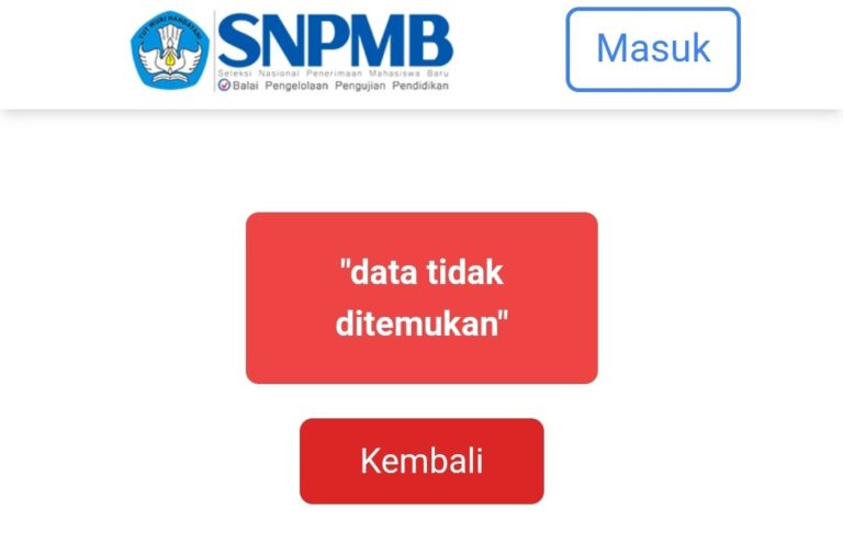 Data Tidak Ditemukan Ketika Daftar Akun SNPMB 2025 - UTBKCAK